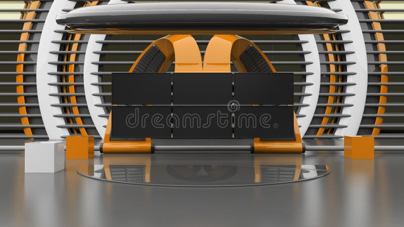 Virtual Studio Set 3D Rendering Stock Illustration - Illustration of ...