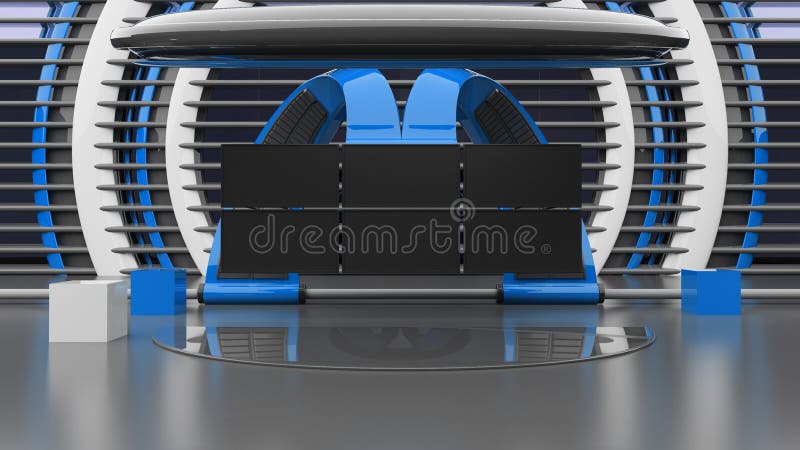 Virtual Studio Set 3D Rendering Stock Illustration - Illustration of ...