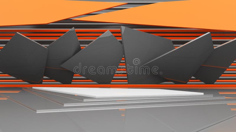 Virtual Studio Set 3D Rendering Stock Illustration - Illustration of ...