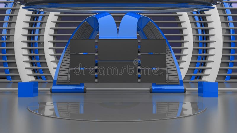 Virtual Studio Set 3D Rendering Stock Illustration - Illustration of ...