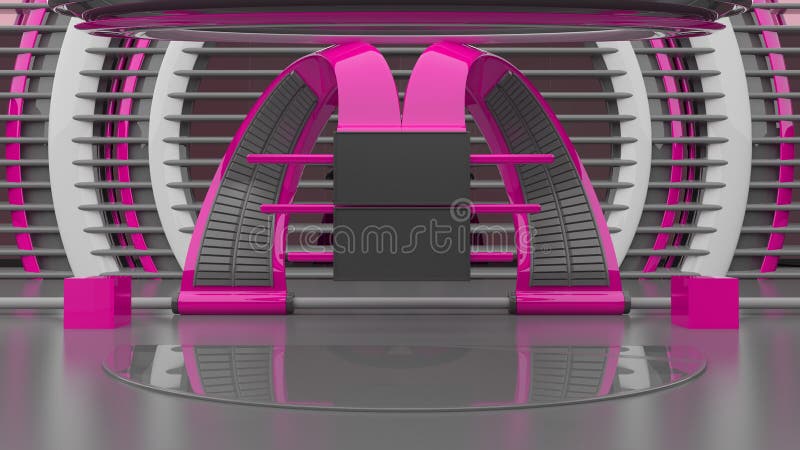 Virtual Studio Set 3D Rendering Stock Illustration - Illustration of ...
