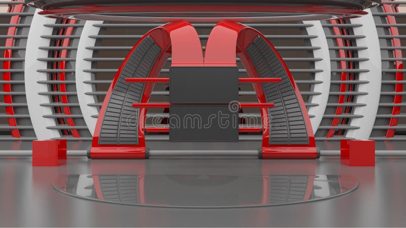 Virtual Studio Set 3D Rendering Stock Illustration - Illustration of ...