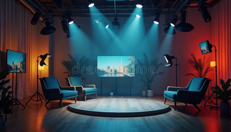 Virtual Studio Setup for Chroma Footage. Pro Studio Setting with ...