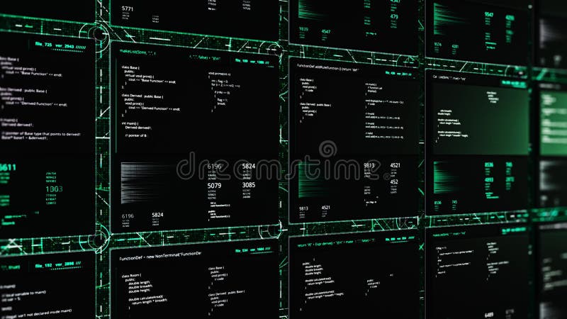 Virtual Tables In Matrix Animation Set Of Tables And Values In Database Cells Inside Matrix 6694
