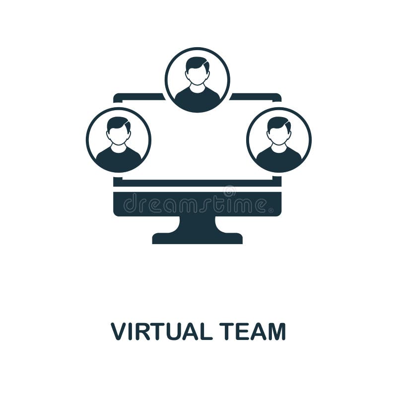 Virtual Team Icon. Monochrome Style Icon Design from Project Management ... Virtual Team Icon. Monochrome Style Icon Design from Project Management ...