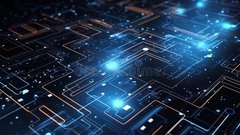 Virtual, Technological Landscape Materializes in Background of Abstract ...