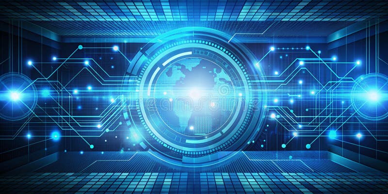 Virtual Technology Background. Raster Version Stock Illustration ...