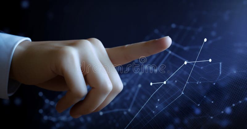 Virtual Technology Hand Cyberspace Analysis Graph Concept Business ...