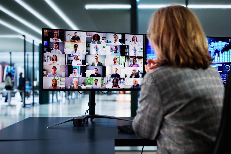 Virtual Telework Webinar and Learning Presentation Stock Image - Image ...