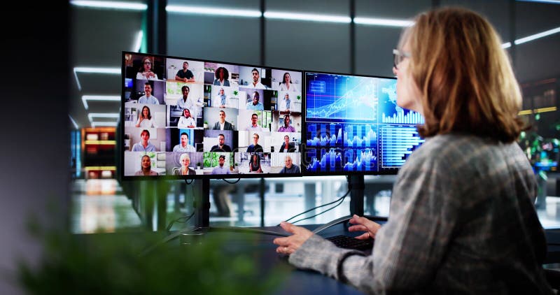 Virtual Telework Webinar and Learning Presentation Stock Image - Image ...