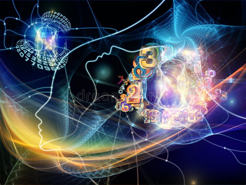 Virtual Thought Network stock illustration. Illustration of progress ...