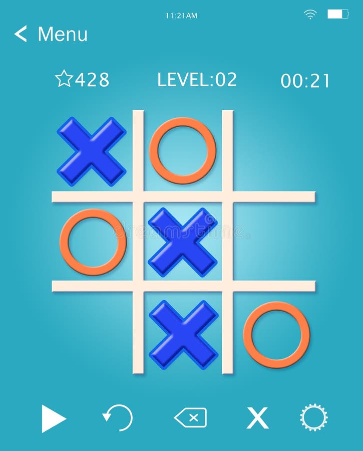 Virtual Tic-tac-toe Game for Smartphone and Computer, Illustration ...