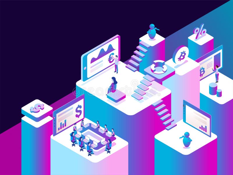 Virtual To Real Money Exchange Platform with 3d Illustration of Stock ...