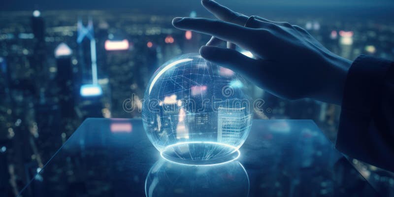 Virtual touch screen stock illustration. Illustration of information - 272704677