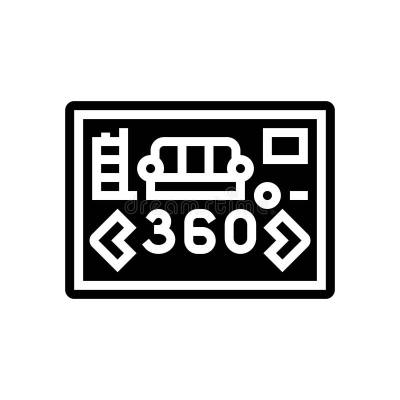 Virtual Tour Augmented Reality Glyph Icon Vector Illustration Stock ...