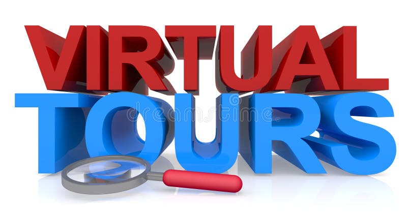 Virtual tours on white stock illustration. Illustration of holiday ...