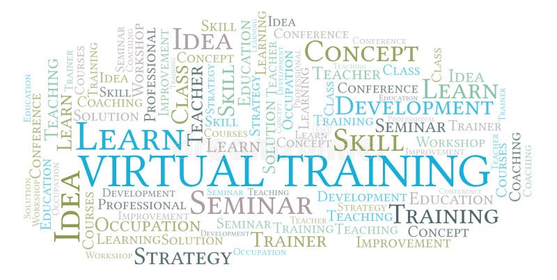 Virtual Training Word Cloud. Stock Illustration - Illustration of word ...
