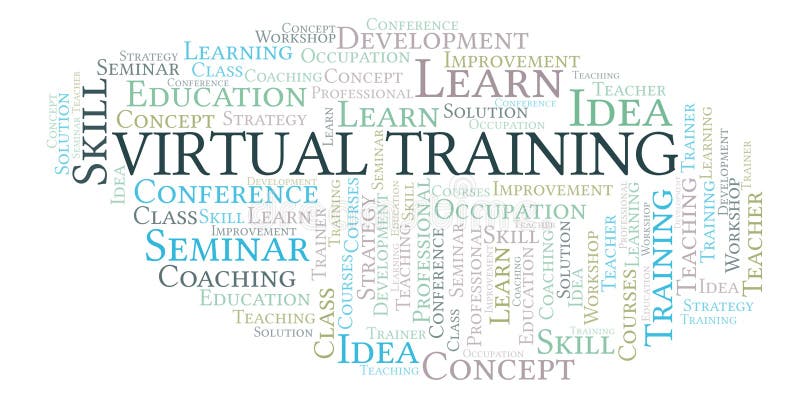 Virtual Training Word Cloud. Stock Illustration - Illustration of word ...
