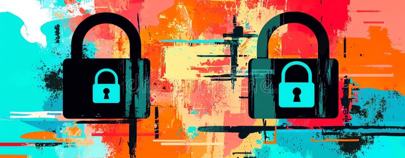 Virtual Transparency Cybersecurity, Colorful Abstract Background with ...