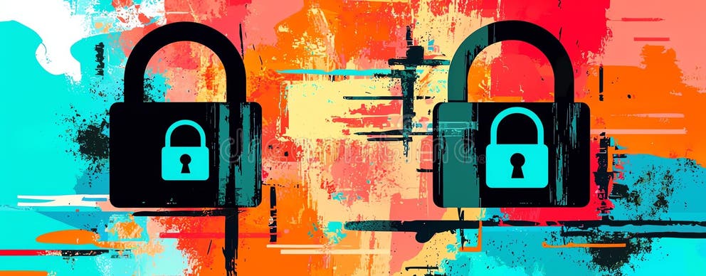 Virtual Transparency Cybersecurity, Colorful Abstract Background with ...