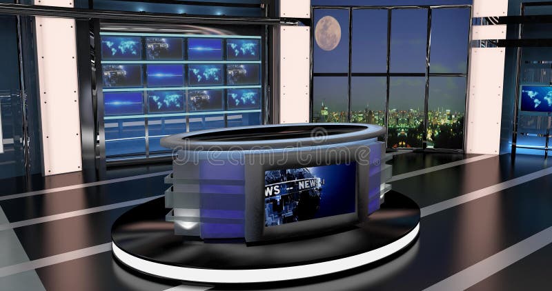 Virtual Tv News Set 27 stock illustration. Illustration of business ...