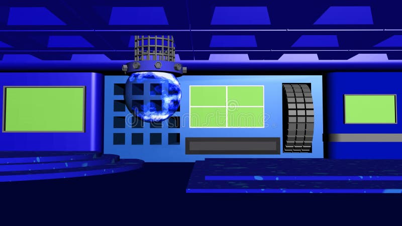 Virtual Tv Studio with Abstract Background and Transparent Sphere Blue ...