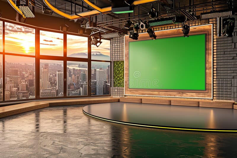 A Virtual TV Studio Set with a Green Screen Background is a Versatile ...
