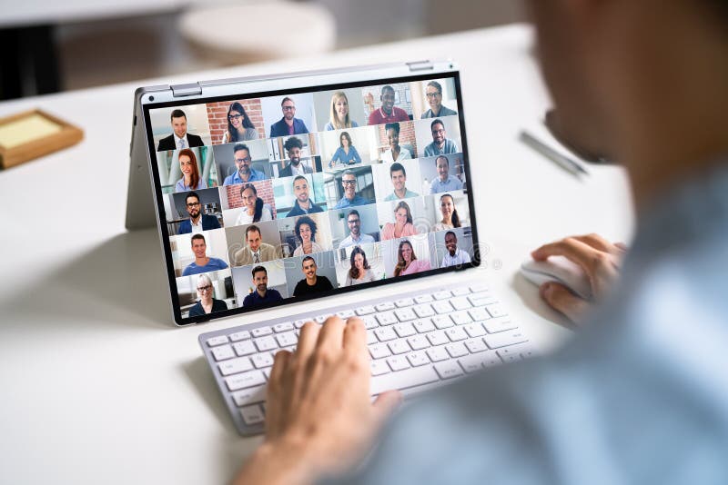 Virtual Video Conferencing Call Stock Image - Image of manager, chat ...
