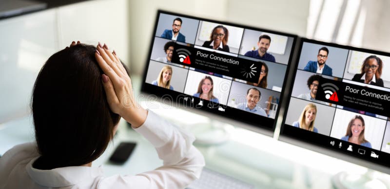 Virtual Video Conferencing Meeting Broadband Problems Stock Image ...