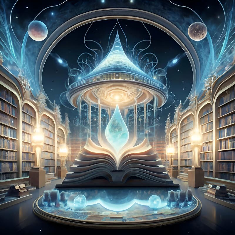 Virtual View of Golden-blue Akashi Library Extraterrestrial Magical ...