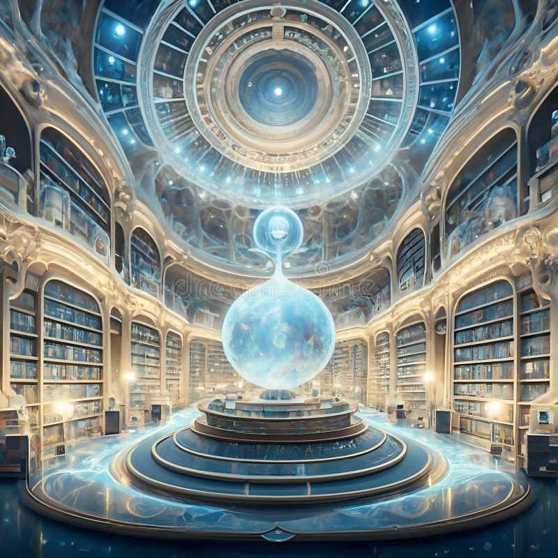 Virtual View of Golden-blue Akashi Library Extraterrestrial Magical ...