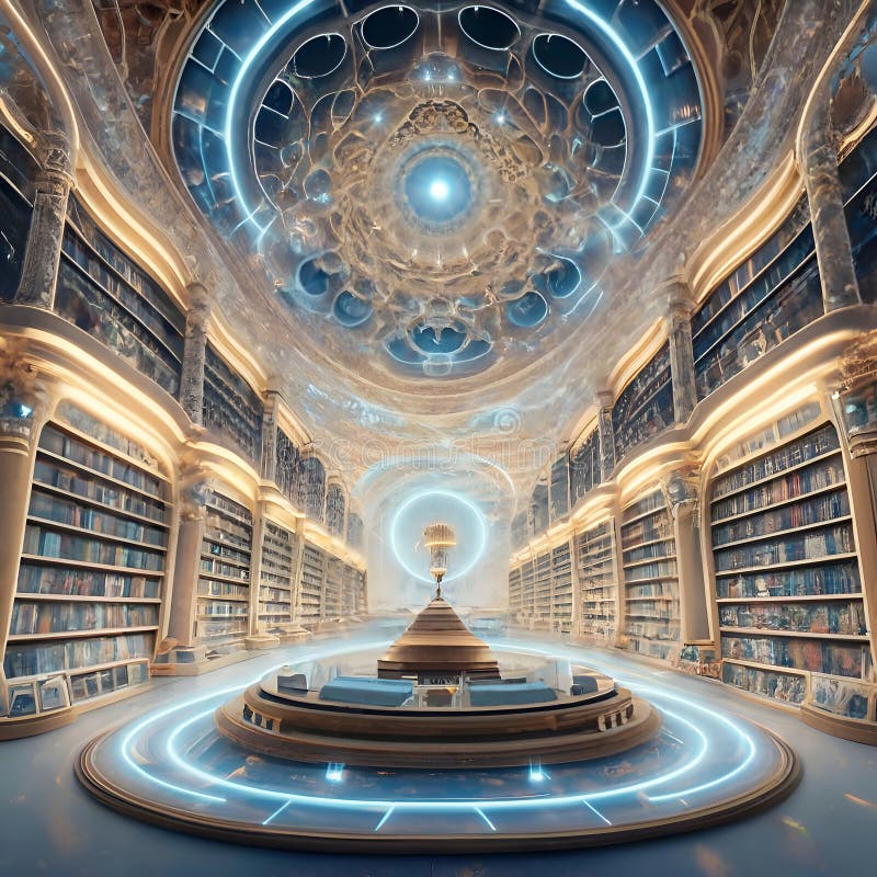 Virtual View of Golden-blue Akashi Library Extraterrestrial Magical ...