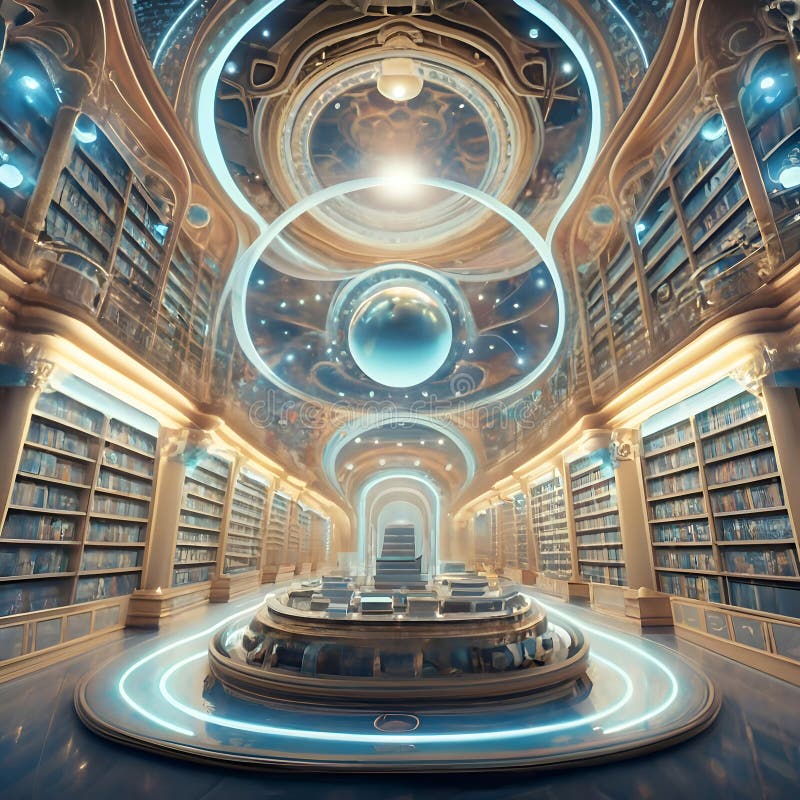Virtual View of Golden-blue Akashi Library Extraterrestrial Magical ...