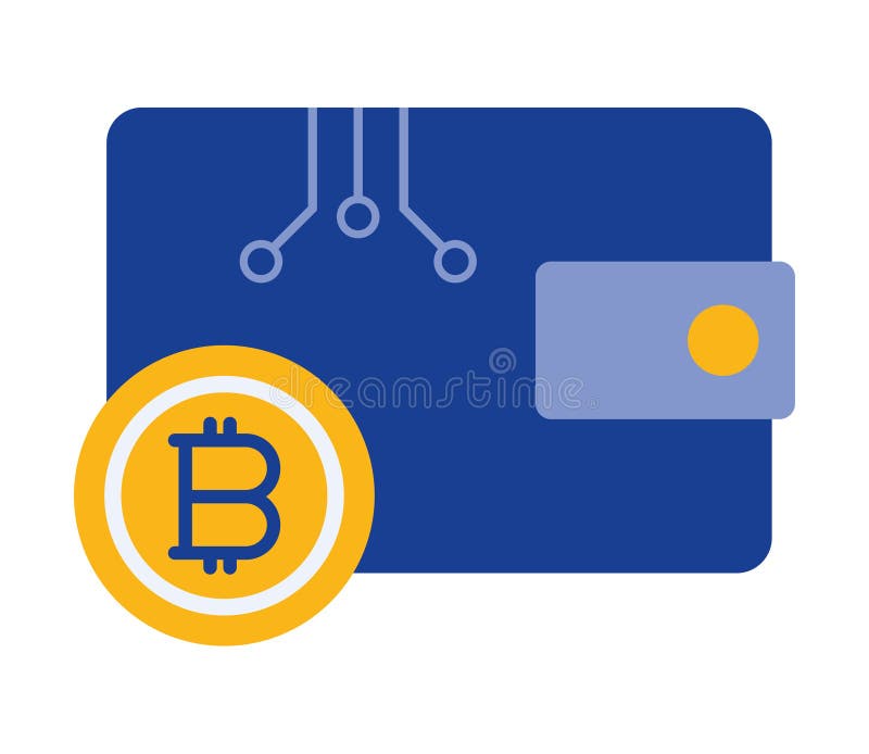 Virtual Wallet Bitcoin stock illustration. Illustration of technology ...