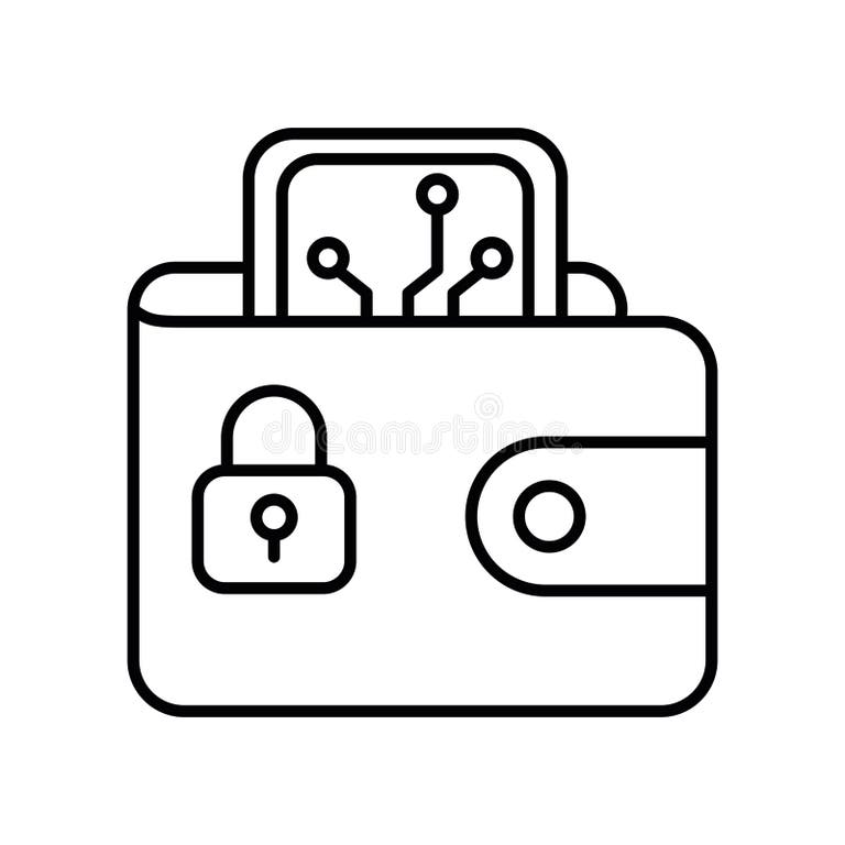 Virtual Wallet Lock stock vector. Illustration of security - 367185752