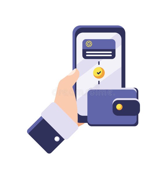 Virtual Wallet Mobile stock vector. Illustration of money - 367184244