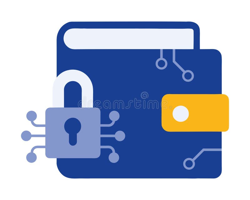 Virtual Wallet Security stock vector. Illustration of chip - 365455167