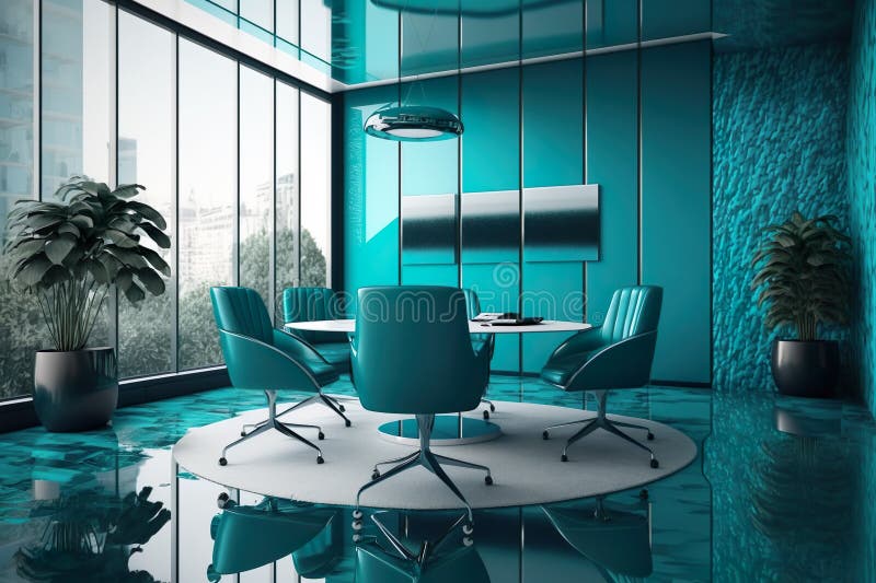 Virtual Workspace 3D Rendering of a Professional Business Meeting Room ...