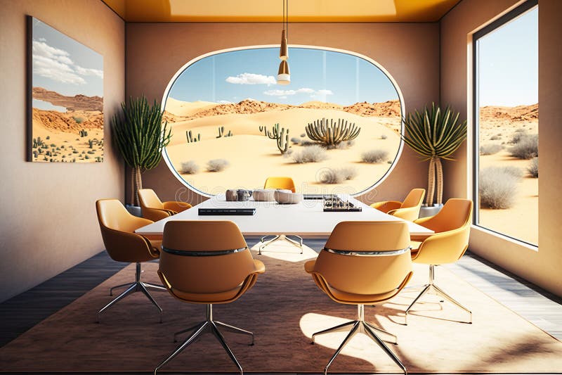 Virtual Workspace 3D Rendering of a Professional Business Meeting Room ...