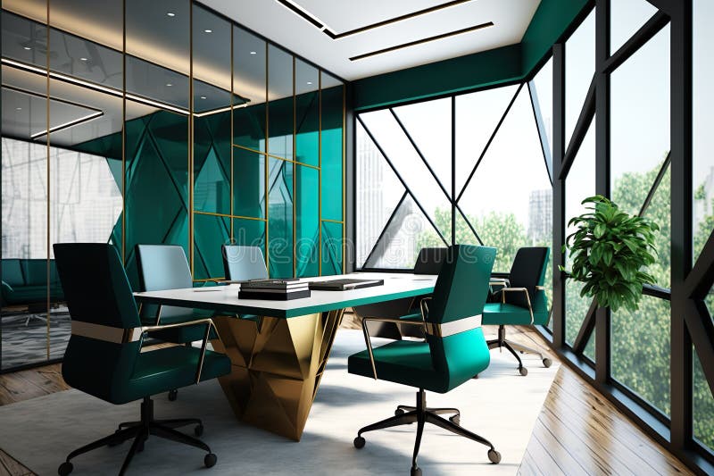 Virtual Workspace 3D Rendering of a Professional Business Meeting Room ...