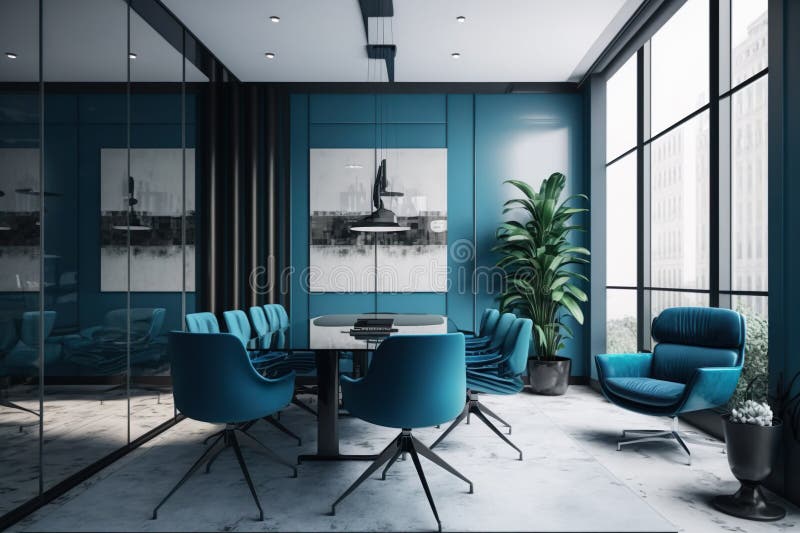 Virtual Workspace 3D Rendering of a Professional Business Meeting Room ...