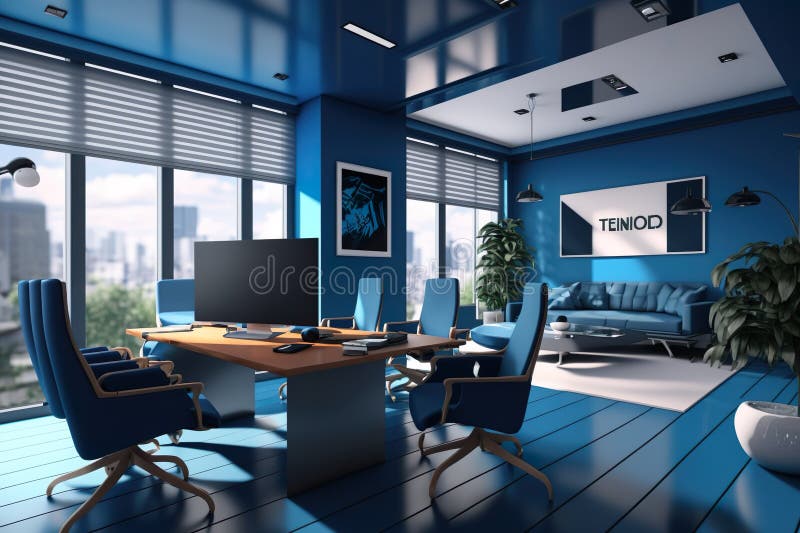 Virtual Workspace 3D Rendering of a Professional Business Meeting Room ...