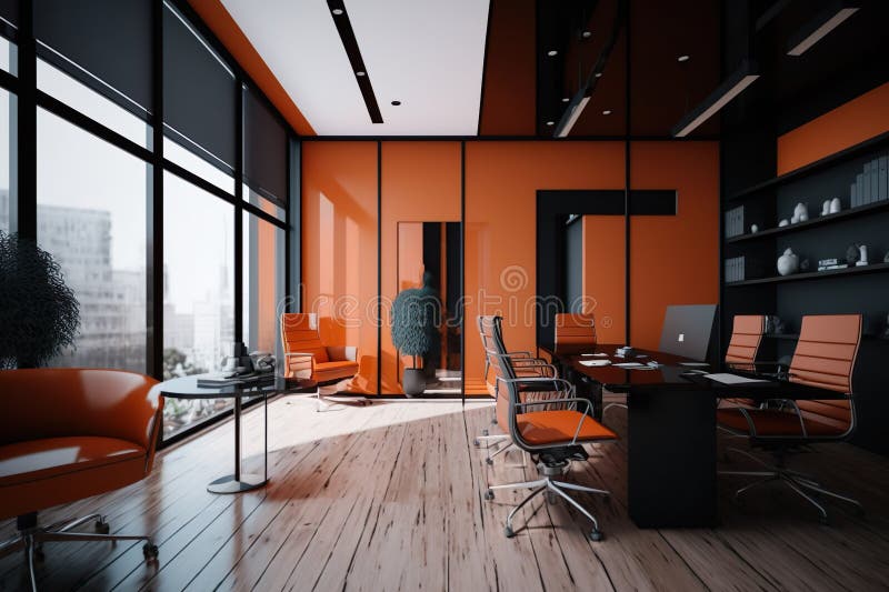 Virtual Workspace 3D Rendering of a Professional Business Meeting Room ...