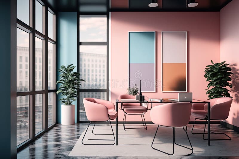 Virtual Workspace 3D Rendering of a Professional Business Meeting Room ...