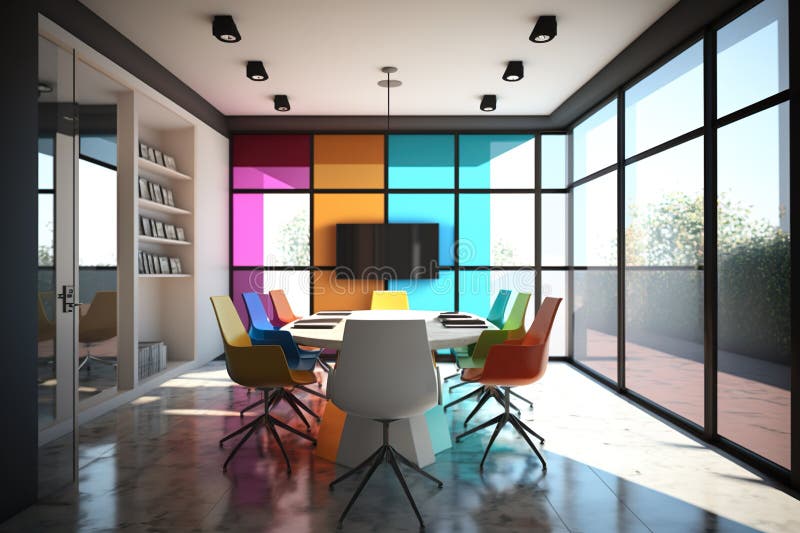 Virtual Workspace 3D Rendering of a Professional Business Meeting Room ...