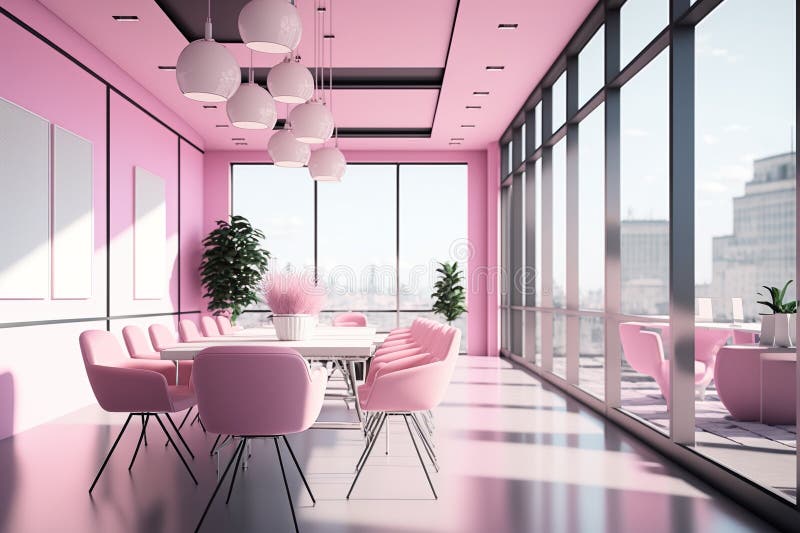 Virtual Workspace 3D Rendering of a Professional Business Meeting Room ...