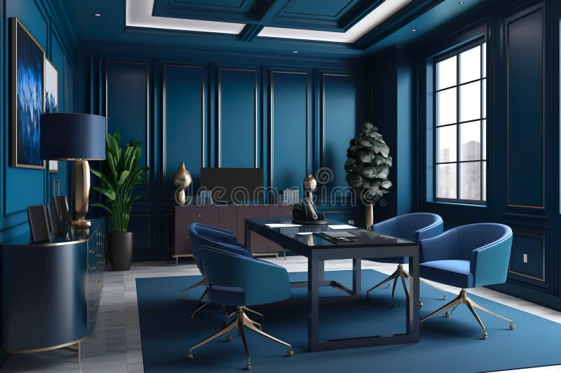 Virtual Workspace 3D Rendering of a Professional Business Meeting Room ...