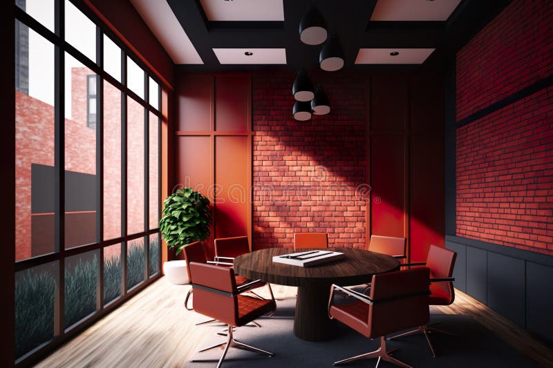 Virtual Workspace 3D Rendering of a Professional Business Meeting Room ...