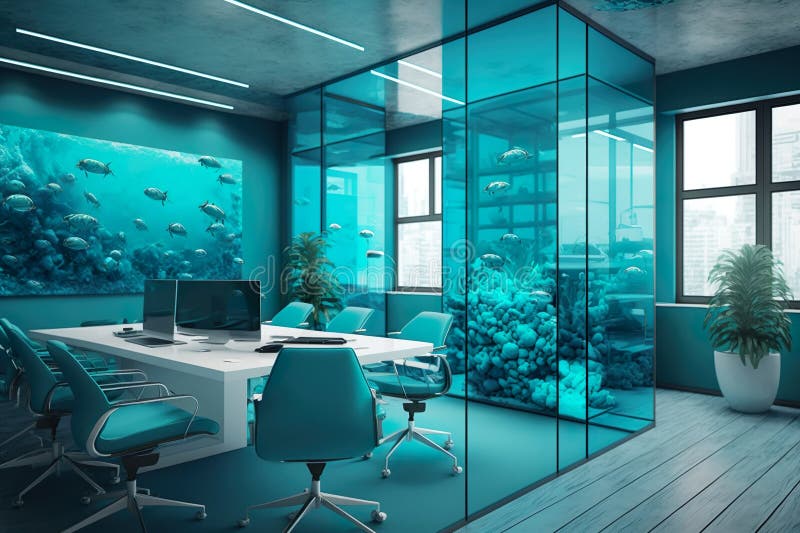 Virtual Workspace 3D Rendering of a Professional Business Meeting Room ...