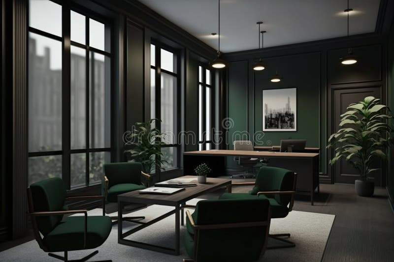 Virtual Workspace 3D Rendering of a Professional Business Meeting Room ...